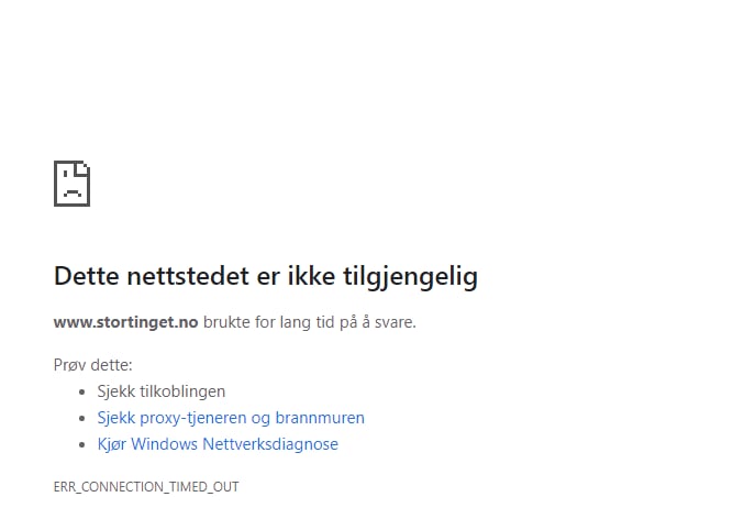 Stortingets nettsider oppe igjen - TV 2