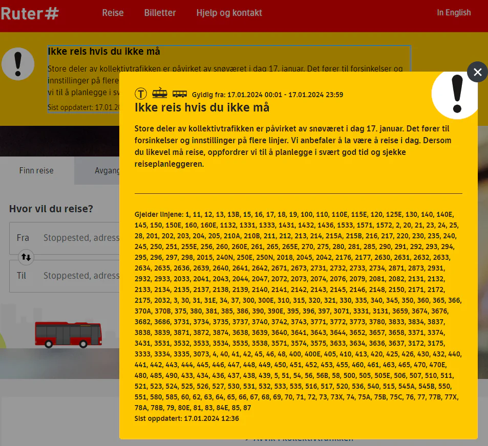 Dette er status for buss, trikk og T-bane i Oslo nå - TV 2